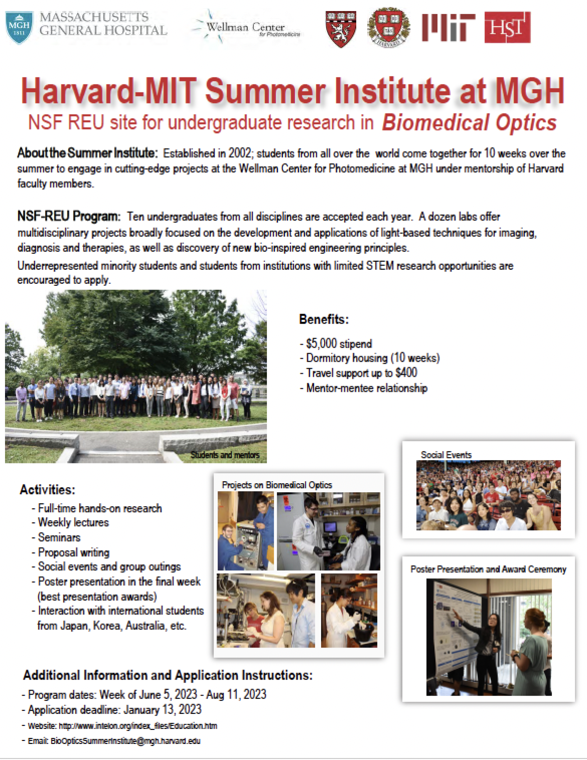 HST-Wellman Summer Institute for Biomedical Optics | Harvard-MIT Health ...